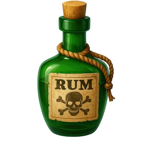 Download Rum Bottle Pirate Rum Green Glass Bottle Royalty Free Stock