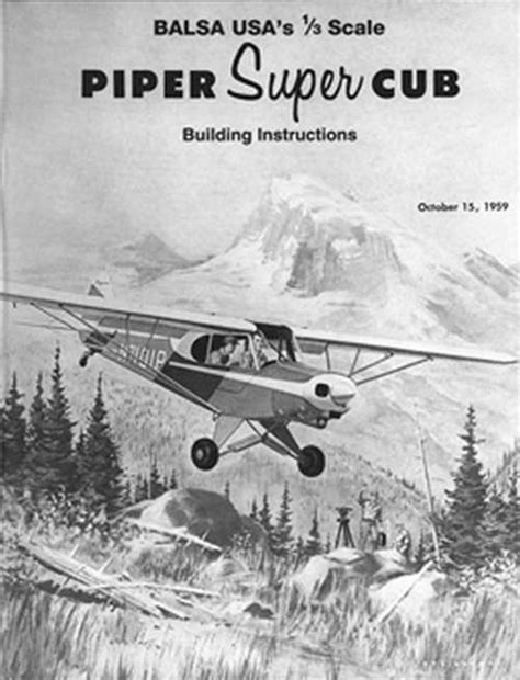 13 Scale Super Cub Plans And Instruction Manual Balsa Usa