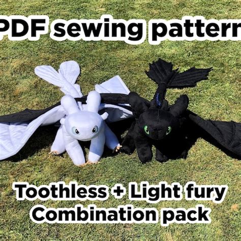 Giant Toothless Plush Pdf Sewing Pattern And Instuctions Etsy