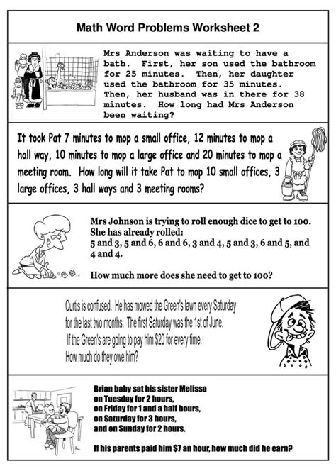 Algebra Word Problems Worksheets