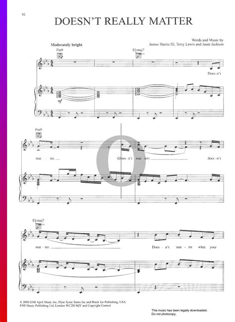 doesn t really matter janet jackson partituras de piano oktav