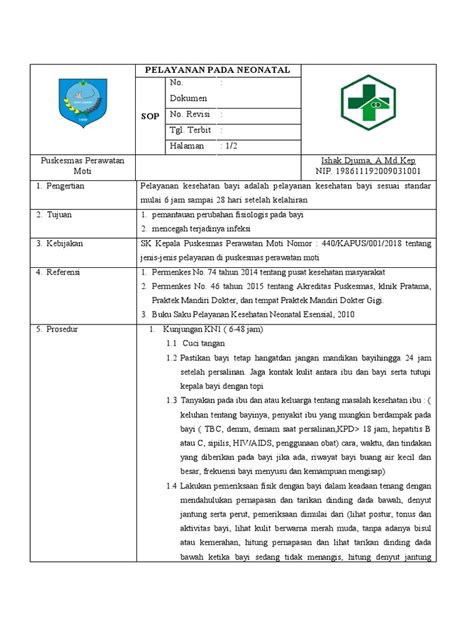 Sop Pelayanan Pada Neonatal Pdf