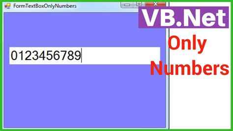 vb textbox allow only numbers c java php programming source code