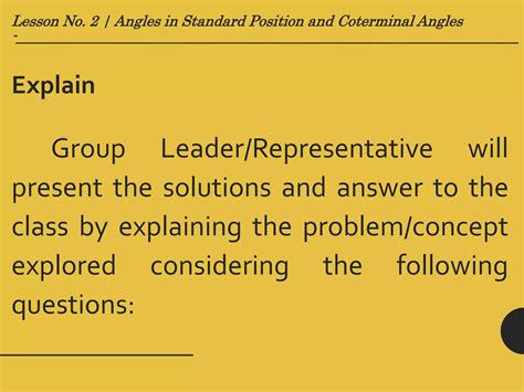 Lesson No 2 Angles In Standard Position And Coterminal Angles Pptx
