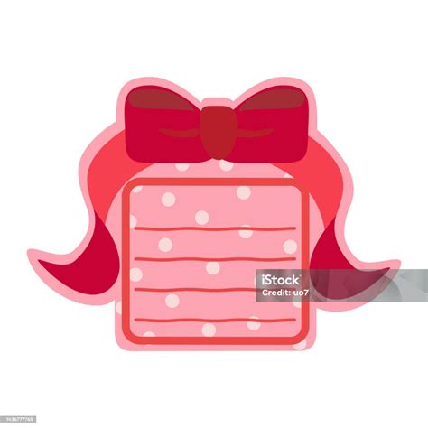 귀여운 크리스마스 빨간 선물 상자 텍스트에 대한 메모 메모 템플릿입니다 흰색 배경에 격리 평면 디자인 Eps10 벡터 크리스마스에 대한 스톡 벡터 아트 및 기타 이미지