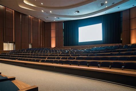 University Lecture Series Auditorium With Speaker Pod Premium Ai Generated Image