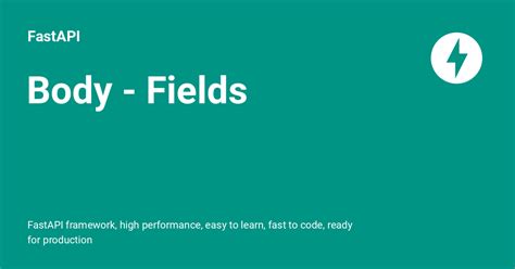 Body Fields Fastapi