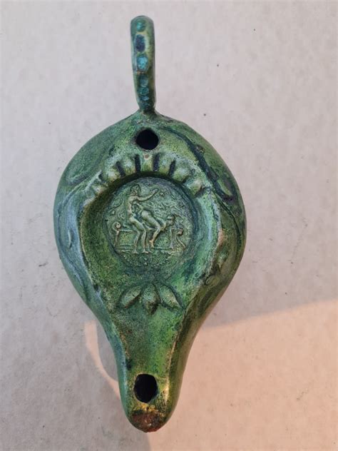 Erotic Oil Lamp Roman Style Spqr Handmade Bronze Ancient Antique Look