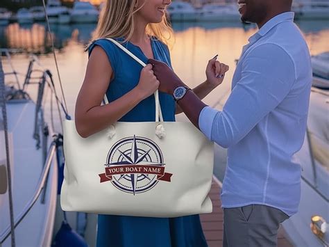 Oversized Compass Nautical Boat Bag Custom Sailing Tote Bag With Rope