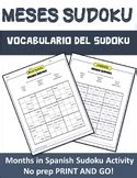Spanish Sudoku Vocabulary Puzzles Los Meses Months In Spanish Word Sudoku
