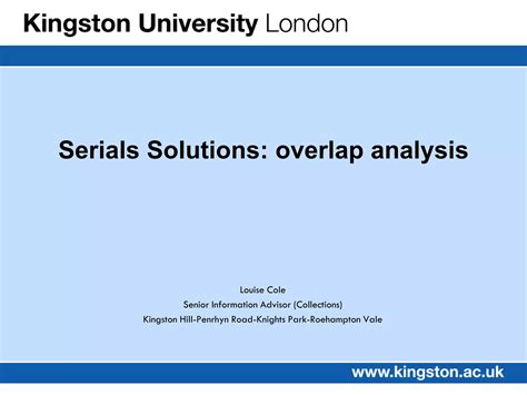Serials Solutions Overlap Analysis Ppt