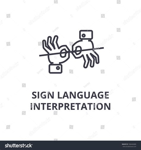 Sign Language Interpretation Line Icon Outline Stock Vector Royalty Free 768448480 Shutterstock