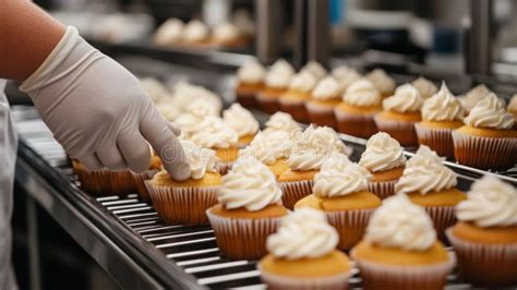 Efficient Ai Assisted Food Production Line For Decorating Cupcakes In A