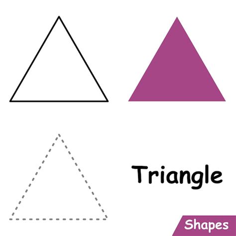 Premium Vector Set Of Triangles Ready To Use For Education Such As Coloring Pages Trace Shapes