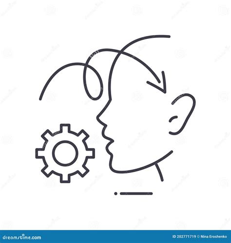 Perception Process Icon Linear Isolated Illustration Thin Line Vector
