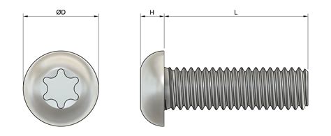 Buy M5 X 10mm T25 Torx Button Screws Stainless Steel A286 Accu