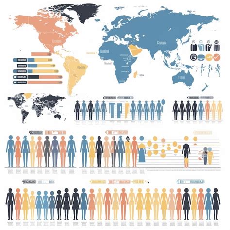 premium photo demographic information on human population chart bars