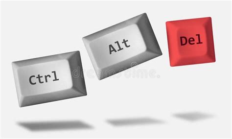 Floating Keyboard Keys Ctrl Alt Del Shortcut To Open Task Manager Stock