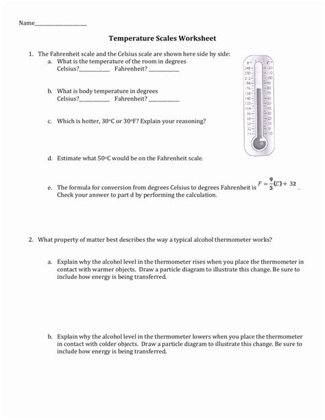 Chemistry Temperature Conversion Worksheet With Answers Lokimag