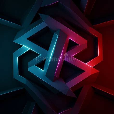Abstract Geometric Design Featuring Interlocking 3d Shapes With Sharp