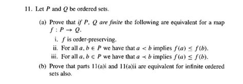 Solved 1 Let P And Q Be Ordered Sets A Prove That If Pq
