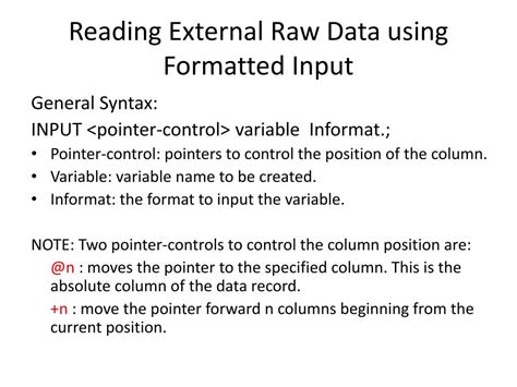 Ppt Chapter 17 Read Raw Data In Fixed Format Using Formatted Input