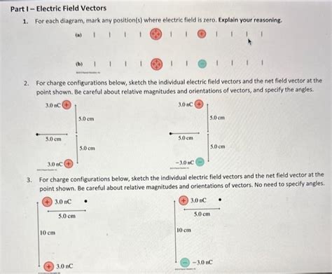 Solved I Electric Field Vectors 1 For Each Diagram Mark