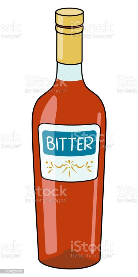 전통적인 이탈리아 붉은 쓴 술 병 낙서 만화 힙스터 스타일 벡터 일러스트 는 흰색 배경에 격리 파티 카드 포스터 바 메뉴 또는 알코올 요리 책 조리법에 적합합니다 고급에