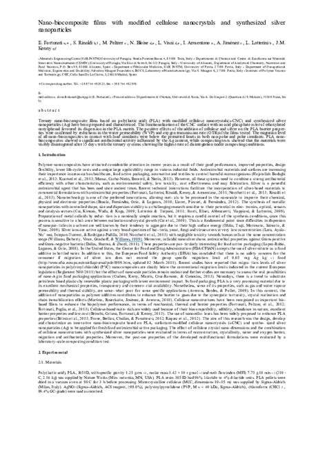 Pdf Nano Biocomposite Films With Modified Cellulose Nanocrystals And Synthesized Silver