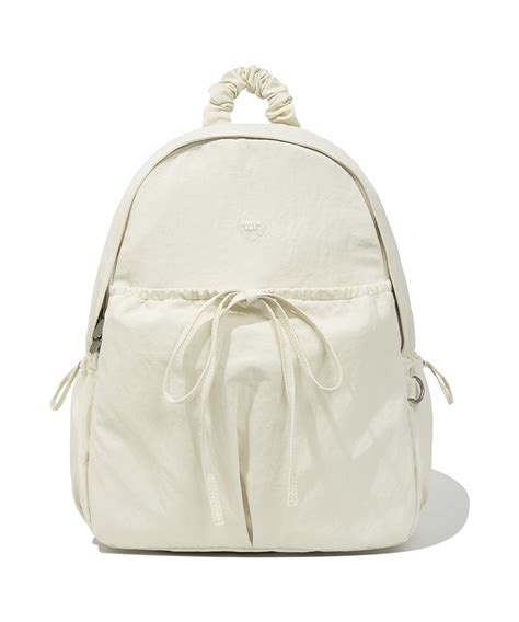 커버낫 클로버하트 셔링 나일론 백팩 아이보리 위시버킷