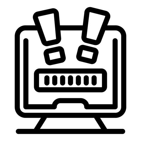 Premium Vector Computer Showing Progress Bar And Warning Signs Icon