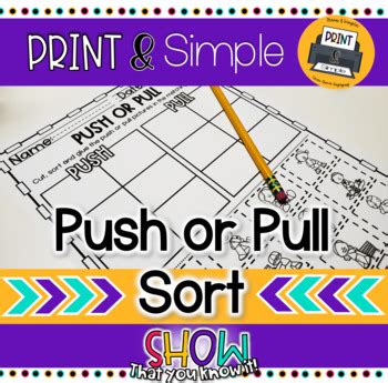 Push or Pull Sort by Print and Simple | Teachers Pay Teachers