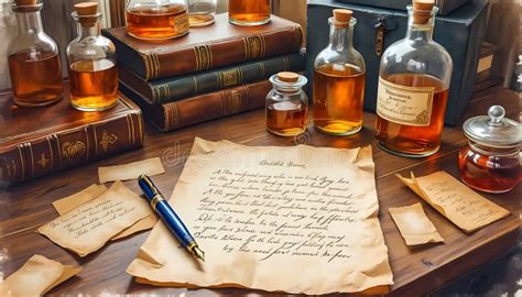 Vintage Writing And Reading Still Life Stock Illustration Illustration Of Cursive Contrasting