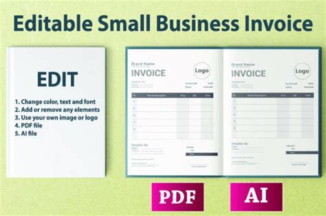 Editable Small Business Invoice Template Graphic By Fantasy Butterfly · Creative Fabrica