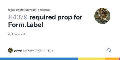 Required Prop For Form Label Issue React Bootstrap React Bootstrap GitHub