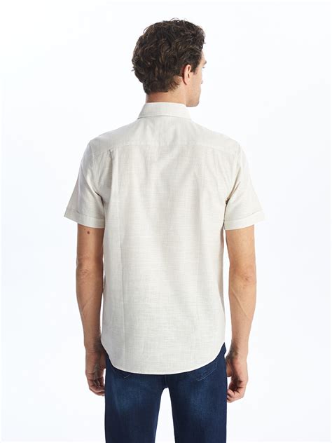 Regular Fit Short Sleeve Linen Blended Mens Shirt S41950z8 Vv6 S41950z8 Vv6 Lc Waikiki