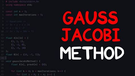 Gauss-Jacobi Method Implementation | Coding Tutorial | Numerical Methods - YouTube