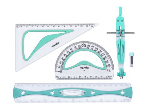 New Fashion 20cm School Ruler Set Tprhips Double Color Ruler For