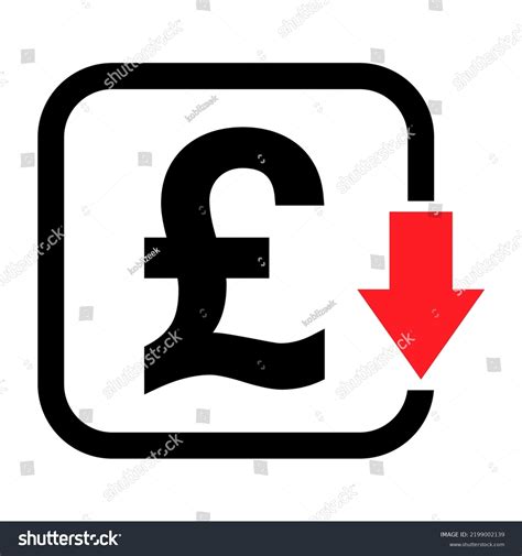 Cost Reduction Decrease Pound Icon Vector Stock Vector Royalty Free