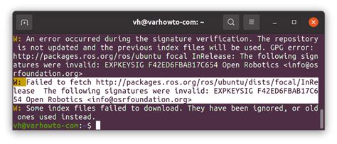 How To Fix Ros Package Repo Signature Verification Error Varhowto
