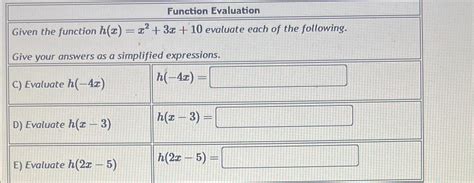 Solved Function Evaluationgiven The Function Hxx23x10