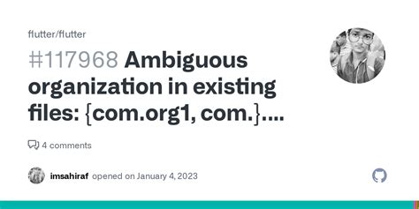 Ambiguous Organization In Existing Files 1 Com The Org Command Line Argument Must