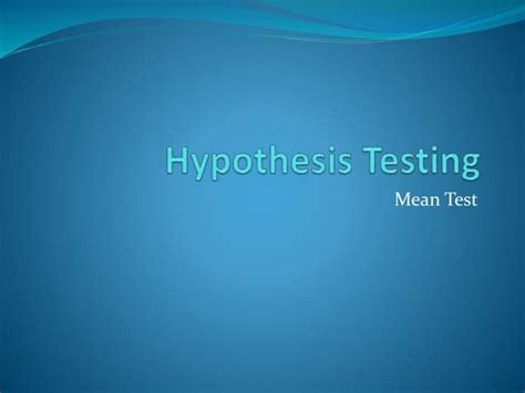 null and alternative hypothesis pptx