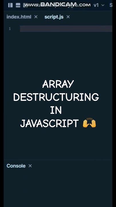How To Do Array Destructuring In Javascript 👆 Javascript Shorts