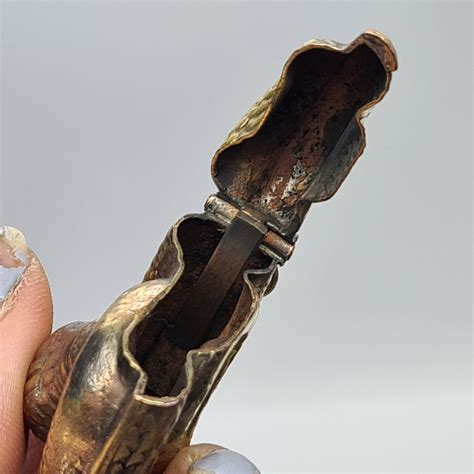 Novelty Brass Coiled Snake Vesta Case Match Safe Holder