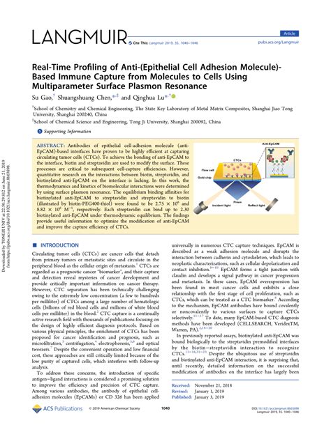 Pdf Real Time Profiling Anti Epcam Based Immune Capture From