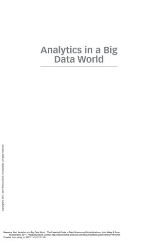 Analyticsinabigdataworldtheessentialguide Analyticsinabigdataworldpdf