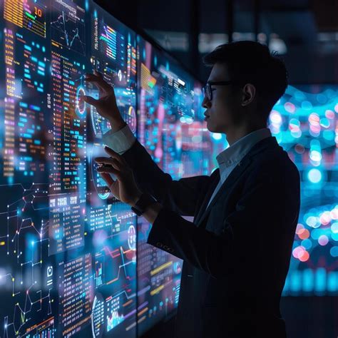 Premium Photo Analyzing Financial Data On Futuristic Digital