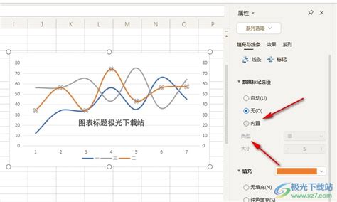 Wps Excel折线图如何更改数据标记形状？ Wps Excel折线图更改数据标记形状的方法 极光下载站