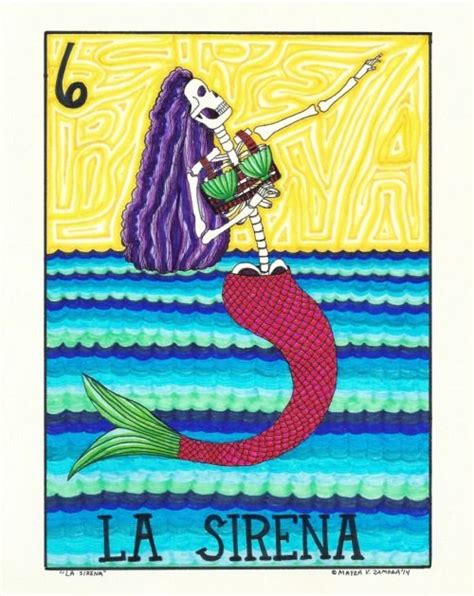 Miramayraart Loteria Series La Sirena Printable Artwork Now